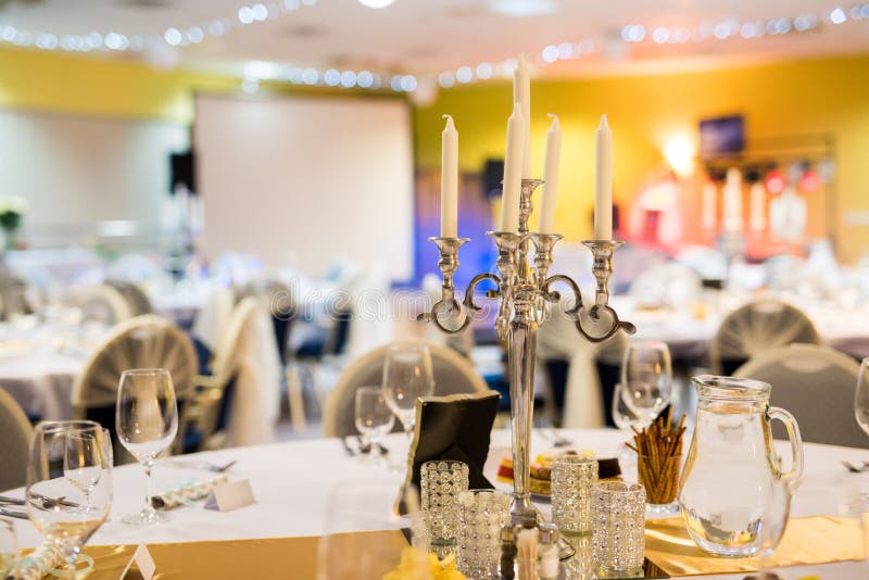 Close Up Detail of Served Table. Wedding Table Set for Dinner. Stock ...