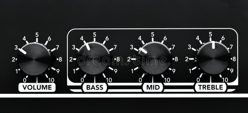 Volume Control Knob of a Black Amplifierwith Dial Numbers Stock Photo ...