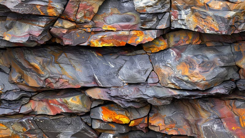 Close Up Detail Texture of a Metamorphic Rock Formation Showing ...