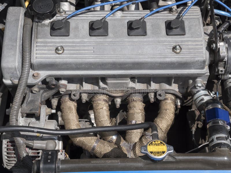 Close Up Detail of Tuned Car Engine Stock Image - Image of chrome ...