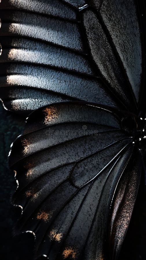 Close-up of Detailed Black Butterfly Wing Texture Stock Image - Image ...