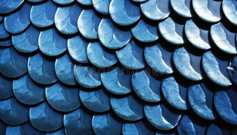 Close-up of a Detailed Blue Fish Scale Texture Stock Illustration ...