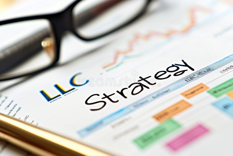 Close-up of a Detailed Business Plan Document Outlining LLC Strategy ...