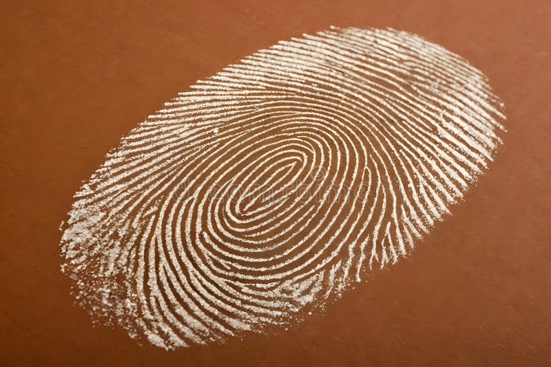 Detailed Fingerprint Impression on Brown Surface for Identification ...