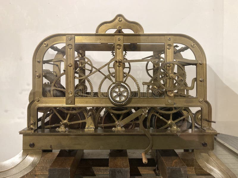 A Close-up of a Detailed Mechanical Clock with Complex Internal ...