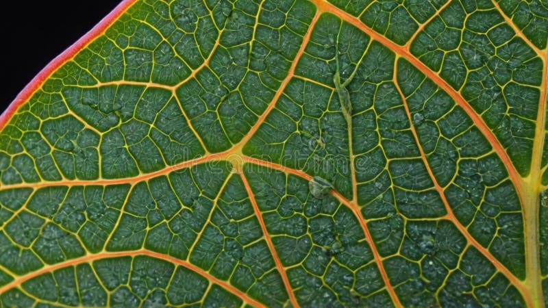 A Close-up of a Detailed Model of a Plant Leaf Under a Microscope ...