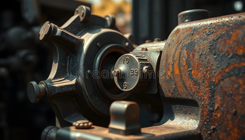 Close-up of a Detailed, Old, and Rusting Industrial Machine Stock ...