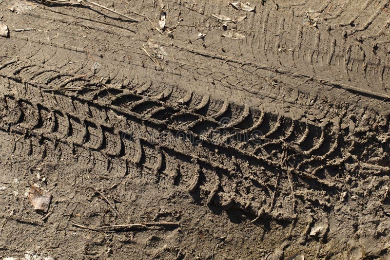 Tyre tread pattern in mud stock photo. Image of environment - 110689238