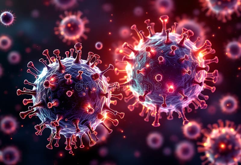 Microscopic Virus Image Closeup Detailed Render Stock Illustration ...