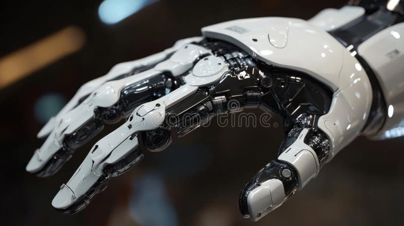 Close-up of a Detailed Robotic Hand with Advanced Mechanisms Stock ...