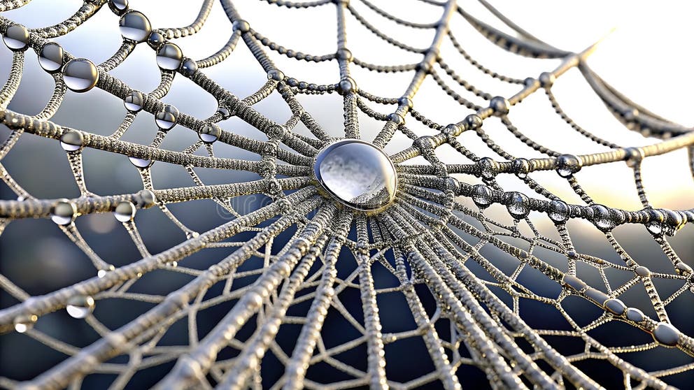 Intricate Detailed Spider Web Showing Sticky Silken Threads Png ...