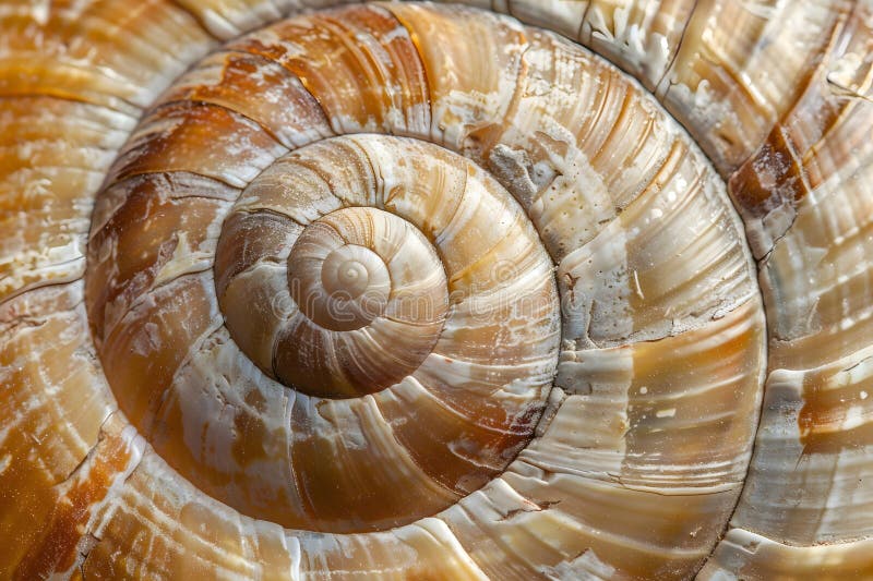 Close-Up Detailed Spiral Shell Texture, a Study of Natural Geometry and ...