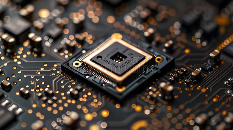 Close-up Detailed Tech Chip Illustration Stock Illustration ...