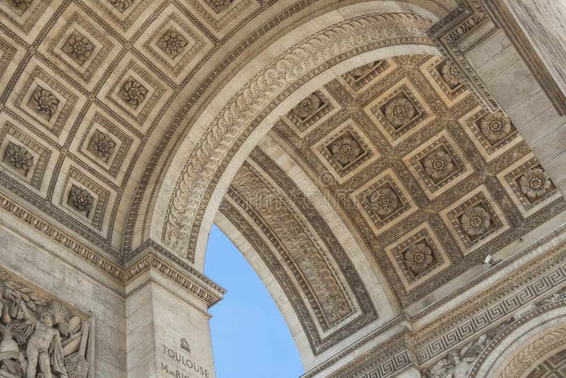Close Up Details the Arc De Triomphe in Paris Stock Photo - Image of ...