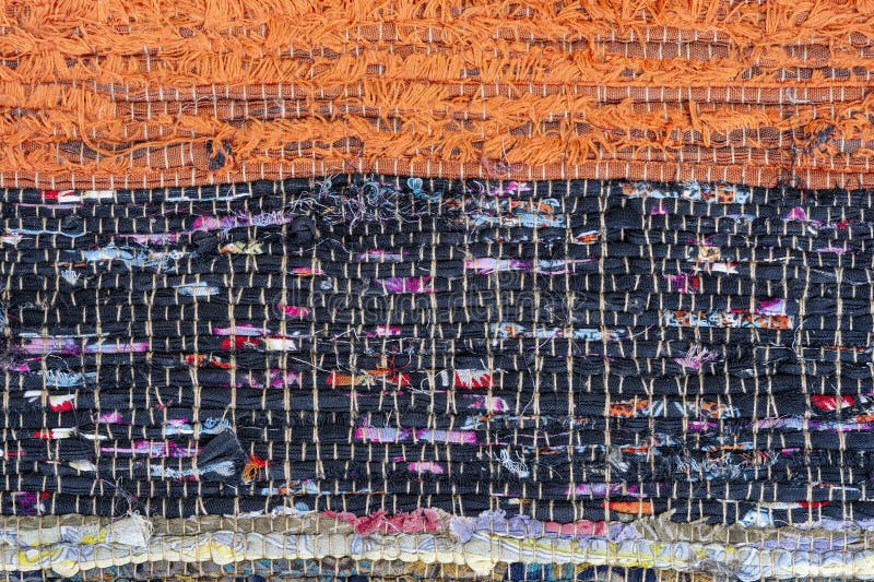 Close Up Details of a Colorful Rag Rug Stock Photo - Image of hand ...