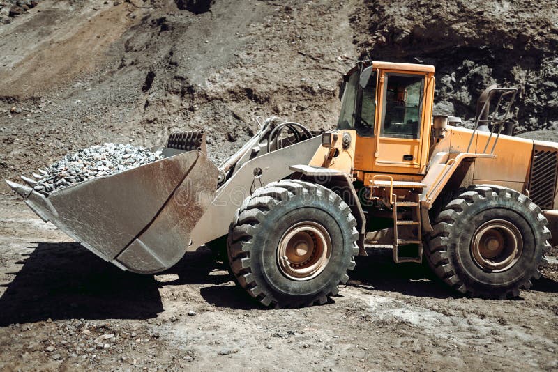Close Up Details of Massive Working Machinery, Industrial Backhoe ...
