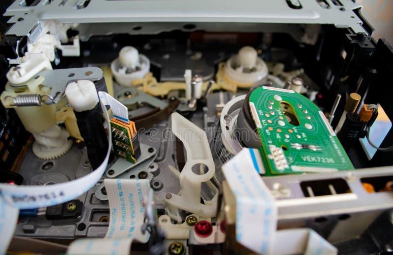 Close - Up of Details Inside a VCR with a Cassette Receiver Stock Image ...