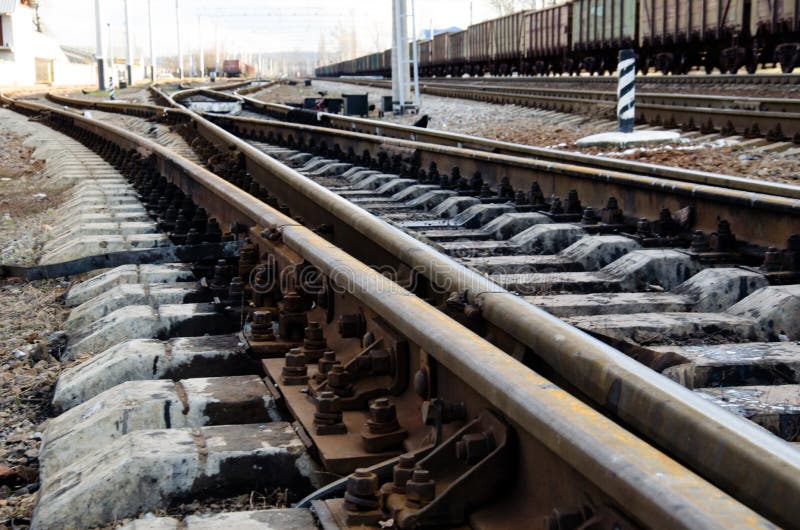 Close-up of Details of Railroad Track Stock Image - Image of road, path ...