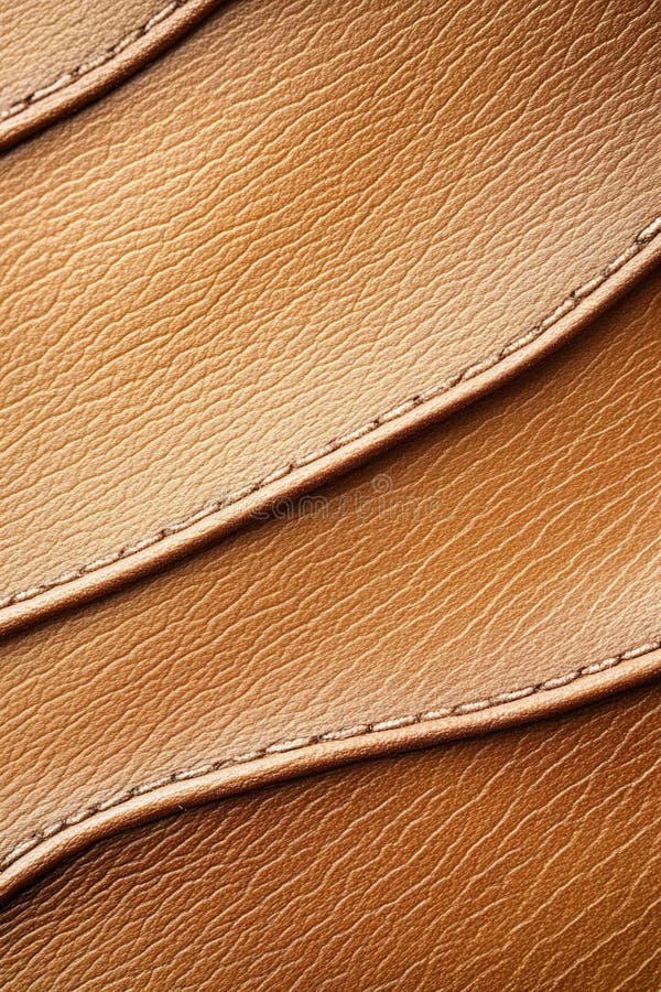 Close-up Details Show Soft Brown Leather with Flowing Textures and ...