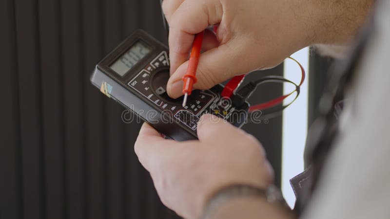 Checking the Presence of Voltage in the Socket Stock Footage - Video of ...