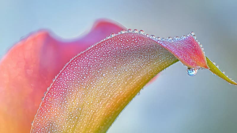 Close-up of a Dew-covered Pink Calla Lily Petal Stock Photo - Image of ...