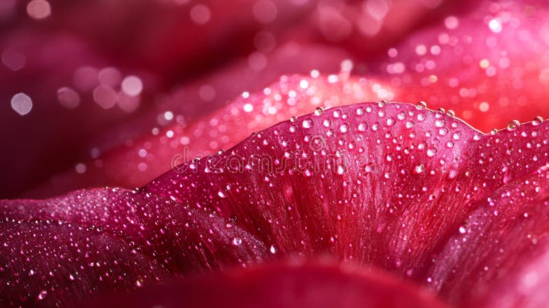 Close-up of Dew-Covered Rose Petals Stock Illustration - Illustration ...
