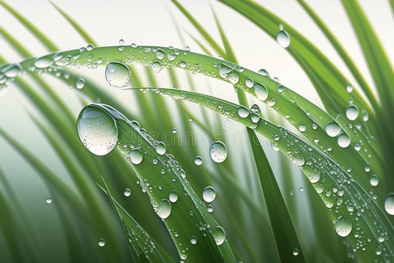 A Close-up of a Dew Drop on a Blade of Grass, with the Reflection of ...