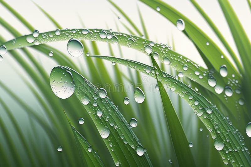 A Close-up of a Dew Drop on a Blade of Grass, with the Reflection of ...