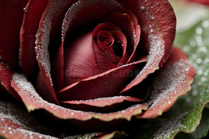 Close Up of a Dew Kissed Rose Vibrant and Alive Stock Illustration ...