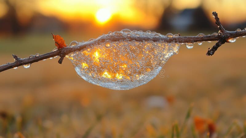 Golden Sunrise Dewdrop Spiderweb Stock Photos - Free & Royalty-Free ...