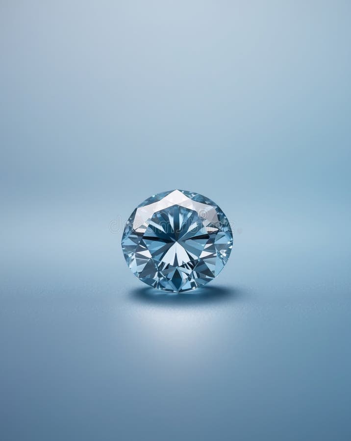 A Close Up of a Diamond on a Blue Background Stock Photo - Image of ...