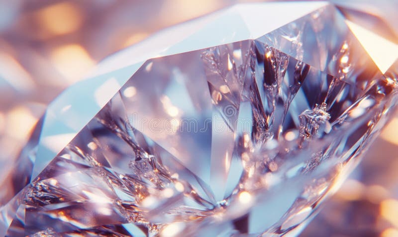 A Close Up of a Diamond with a Blue Tint Stock Illustration ...