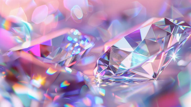 A Close-up of a Diamond with a Brilliant Cut with Sparkling Radiant ...