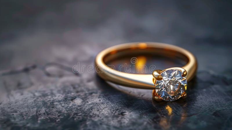 A Close Up of a Diamond Ring on a Table. Perfect for Jewelry Designs ...