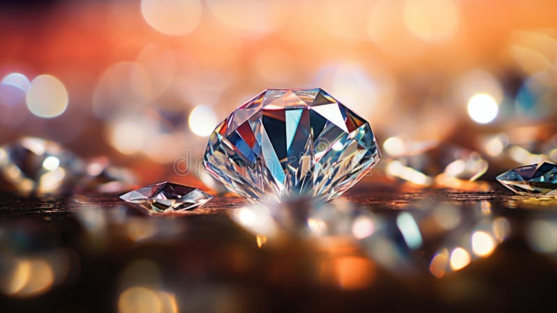 A Close Up of a Diamond Sitting on Top of Some Other Diamonds, AI Stock ...