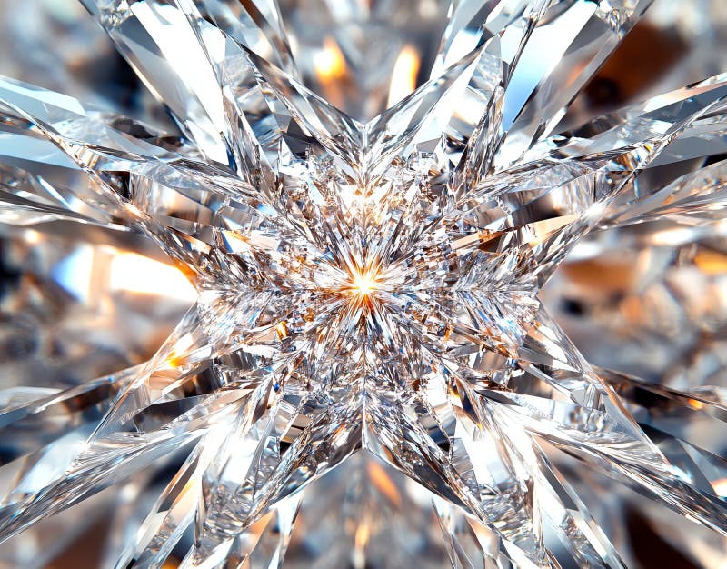 A Close Up of a Diamond with a Starburst Pattern Stock Photo - Image of ...