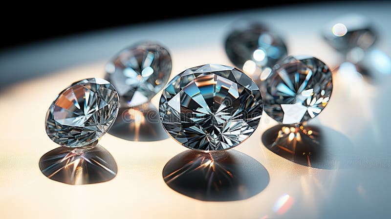 Diamond Stones of Different Cuts and Sizes on Light Background with ...