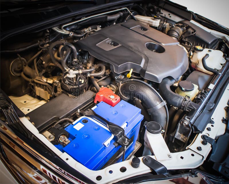 Close Up Diesel Engine 2.8 Litre in Hood of Car Stock Photo - Image of ...