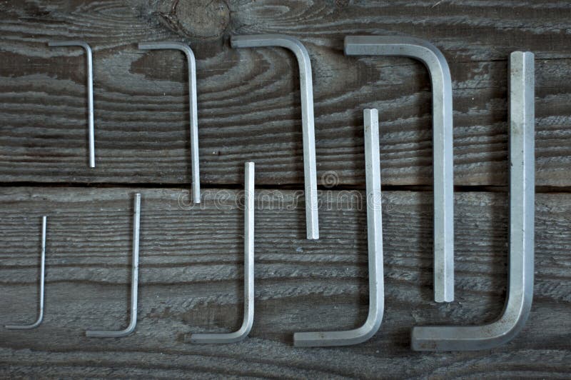 Close-up Different Allen Keys Stock Photo - Image of maintenance ...