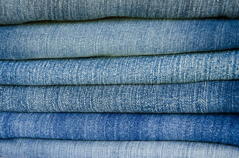 Close Up Different Blue Jeans Stock Photo - Image of design, fabric ...
