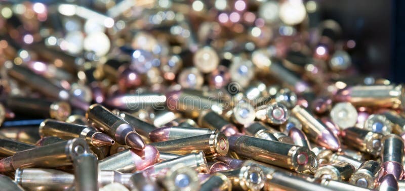 A Close Up of Different Calliber Bullets Stock Photo - Image of ammo ...