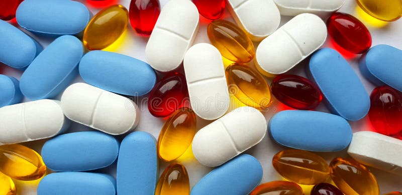 Colored pills close-up stock image. Image of illness - 145216271