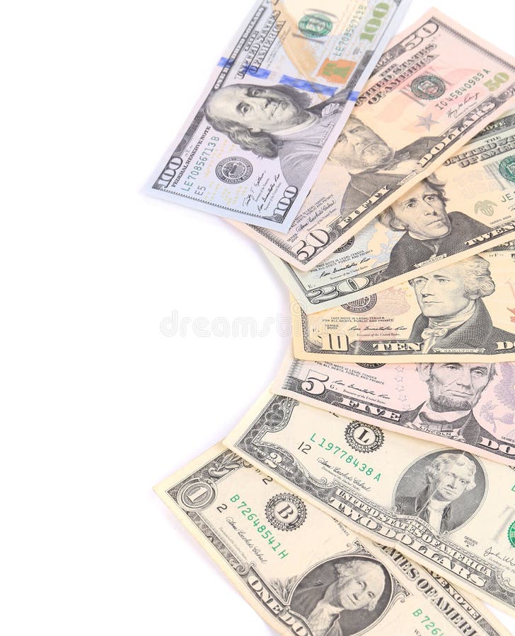 Close Up of Different Dollar Bills. Stock Image - Image of portrait ...