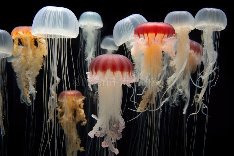 Close-up of Different Jellyfish Species during Migration Stock ...