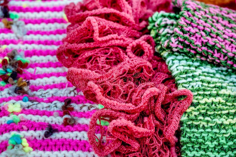 Close Up of Different Scarf Textures Stock Photo - Image of color ...