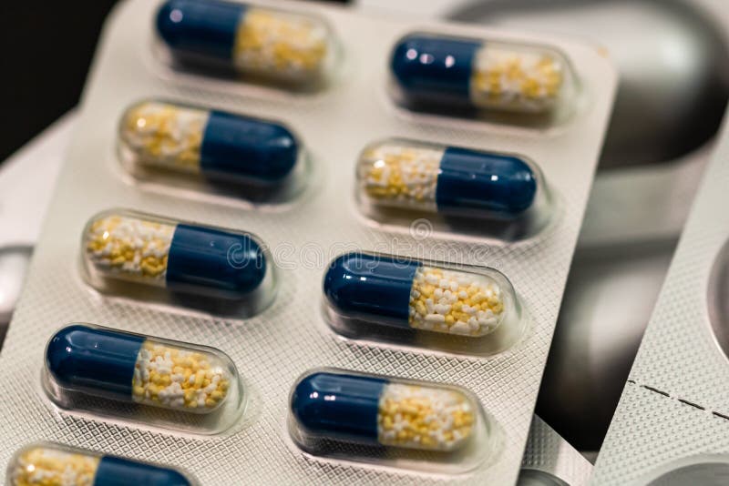 Close Up of Different Types of Painkillers, Antibiotics, Vitamins ...