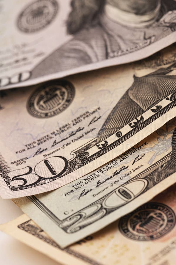 Close Up of the Different US Dollar Bills Stock Image - Image of credit ...