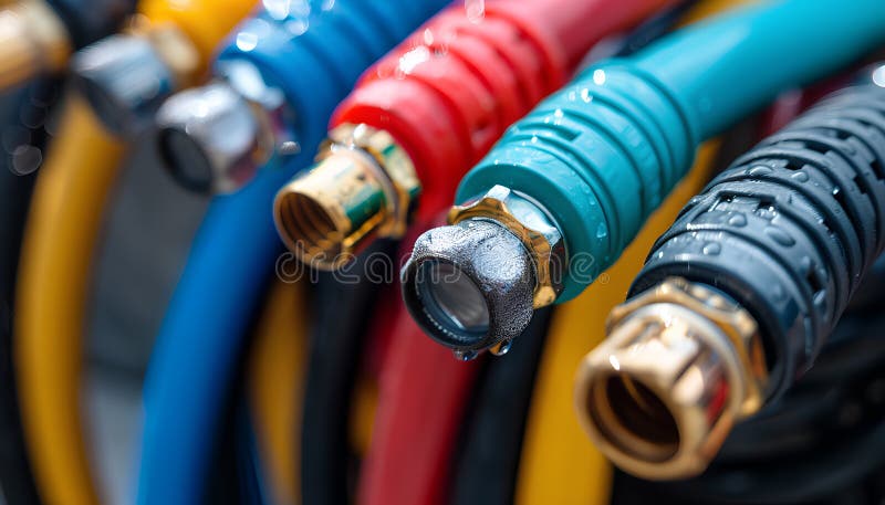 Close Up of Different Water Hose Stock Image - Image of industrial ...