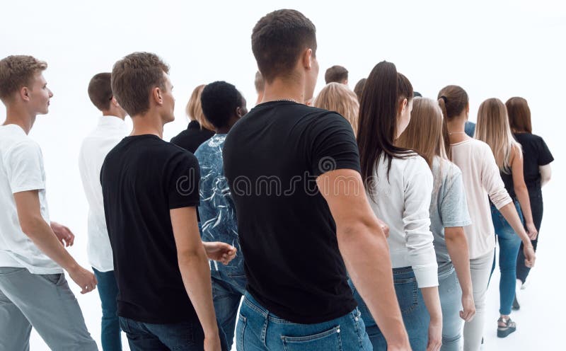 Close Up. Different Young People Standing Together Stock Image - Image ...