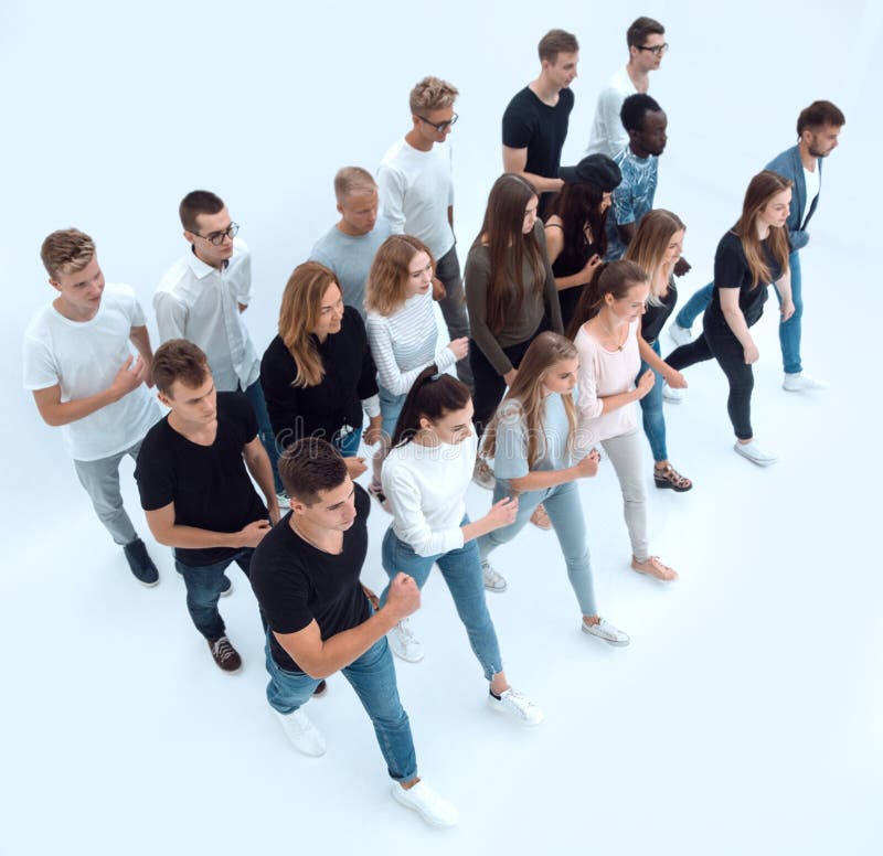 Close Up. Different Young People Standing Together Stock Photo - Image ...